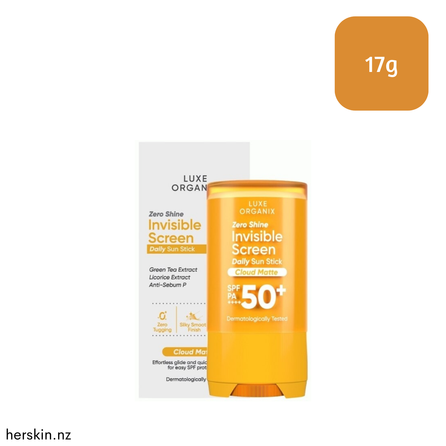 Zero Shine Invisible Screen Daily Sunscreen Stick SPF 50+ PA++++ 17g ...